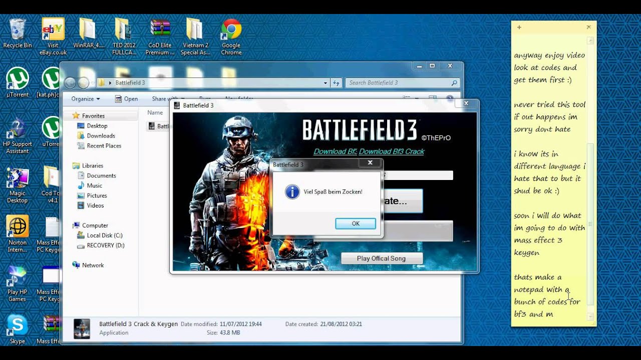 Battlefield 3 (PC) keygen (5 CODES ON VIDEO REDEEM)(2012) - YouTube