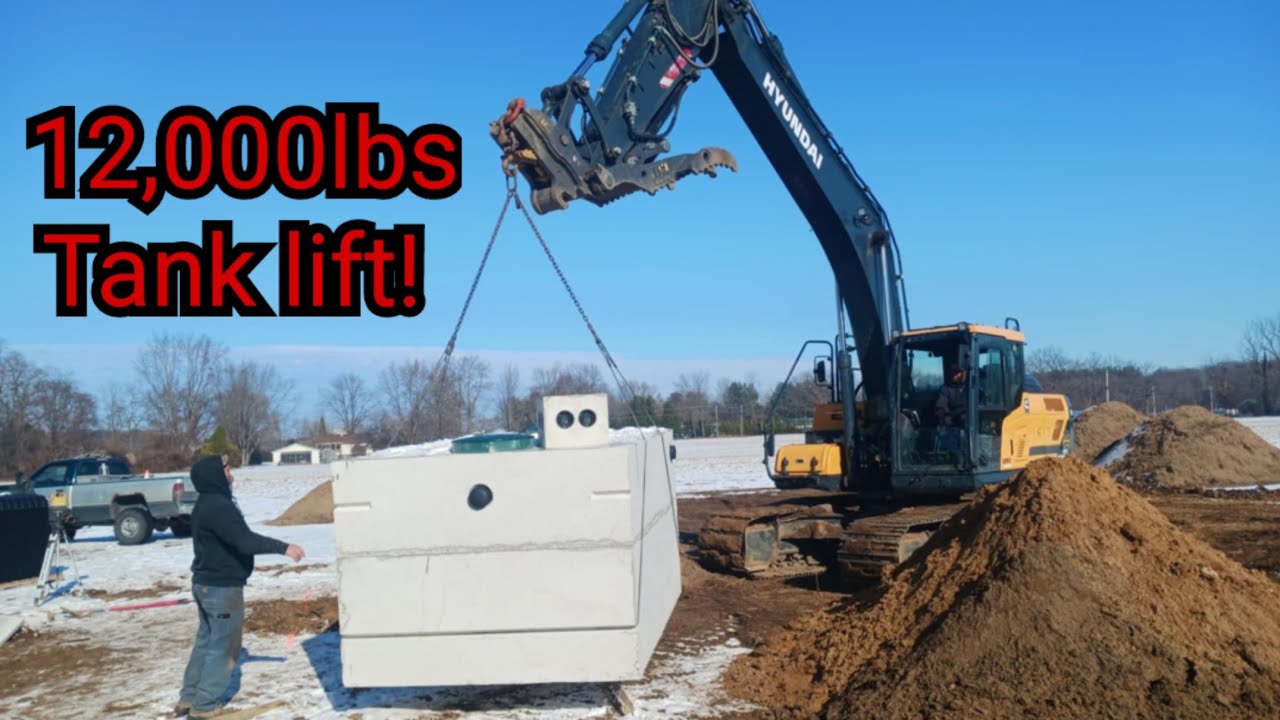 Excavator Action...Septic Tank And Leech Field Installation - YouTube