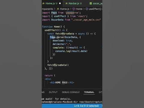 Parse CSV Data in React Using Papaparse #shorts #reactjs - YouTube