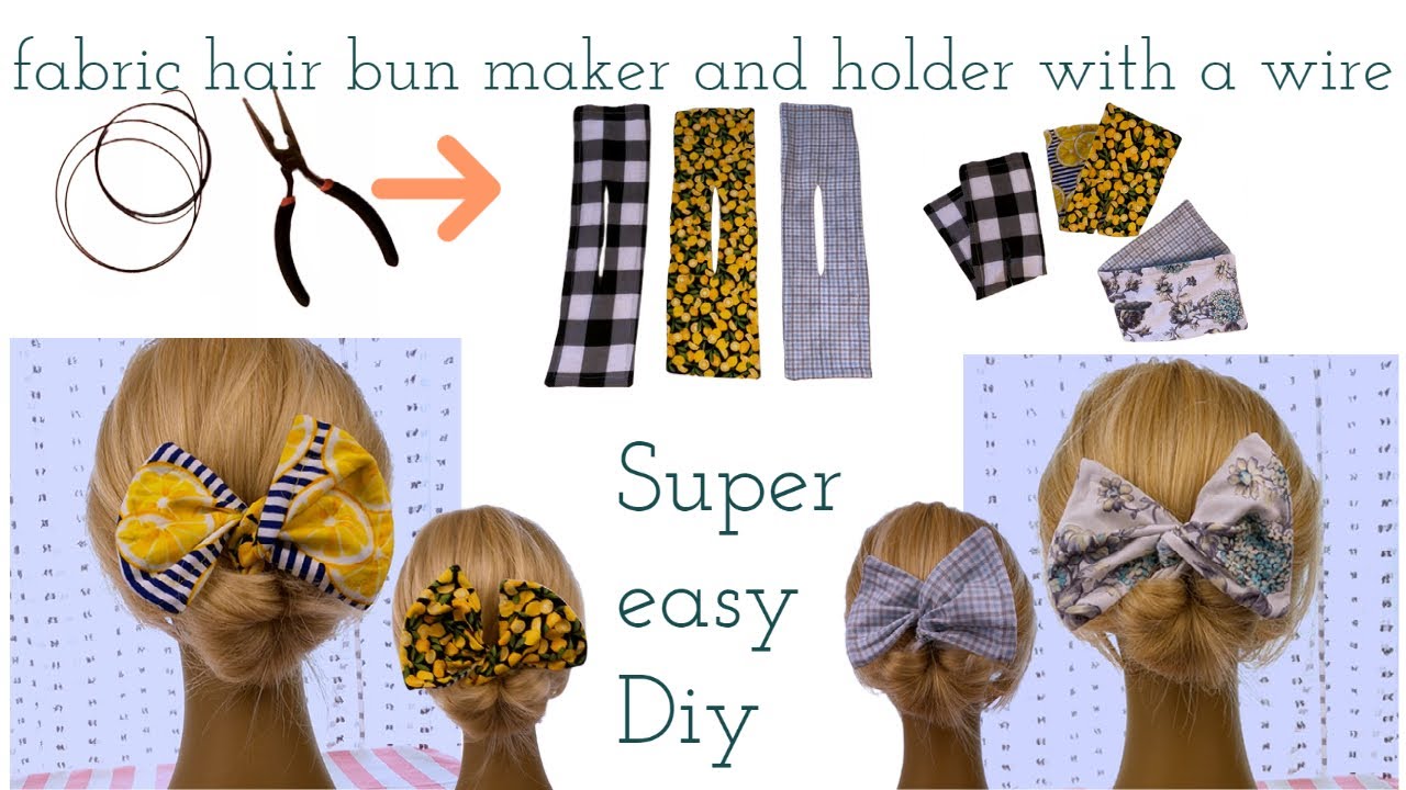 How to DIY Easy Hair Bow Bun Maker/Holder with Just a Wire and Fabric ...