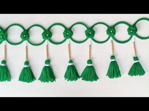 Woolen wall hanging/ Jhallar banana/ ऊन की तोरण / Woolen wall craft ...