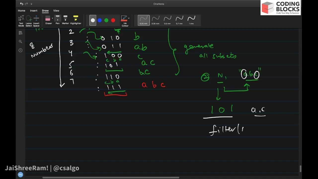 13generate Subsets Using Bitmasking Youtube