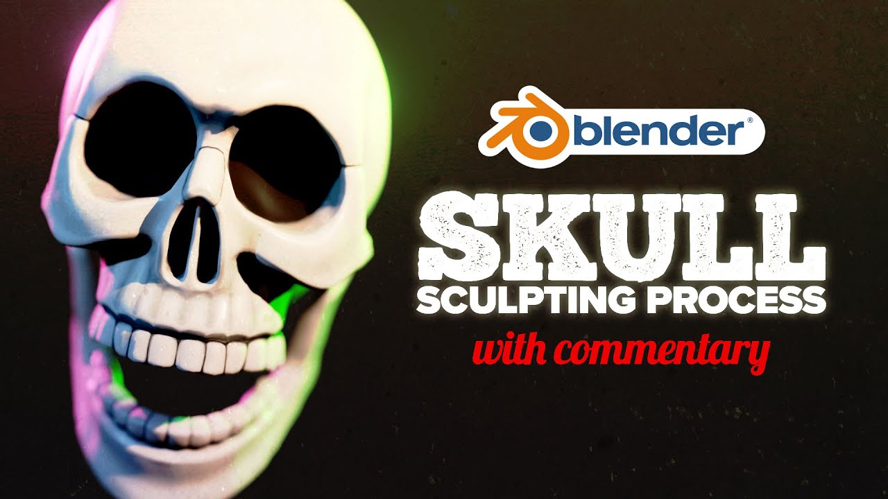 SKULL Sculpting Process in Blender - YouTube