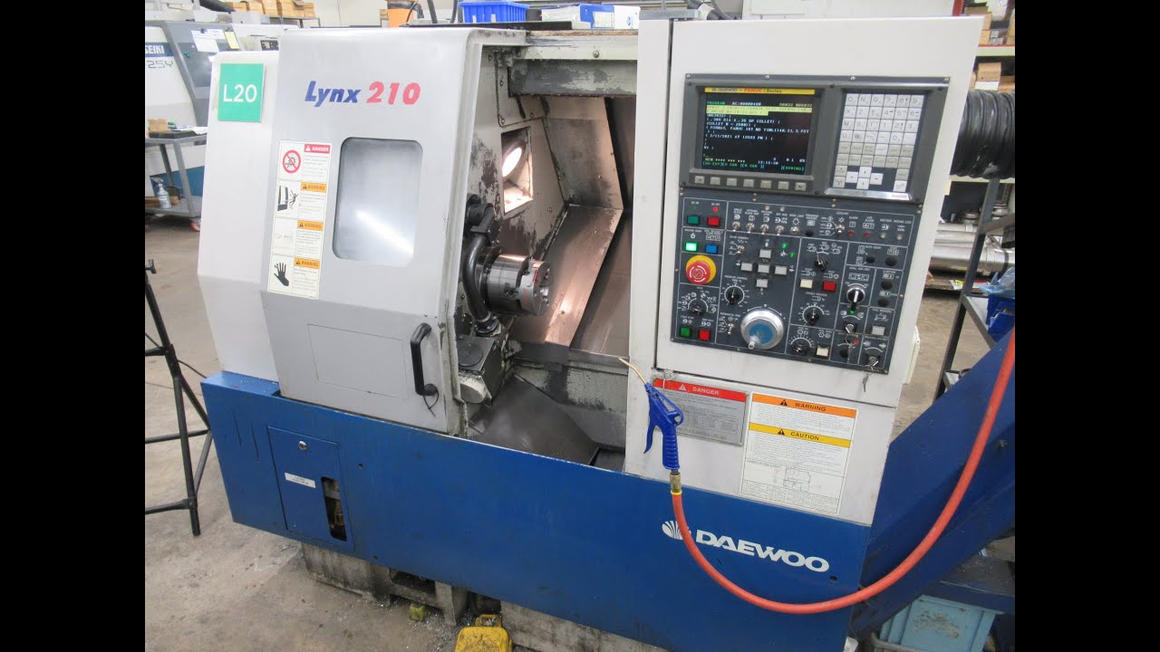 Daewoo Lynx 210A CNC Turning Center with Tailstock and Chip Conveyor ...