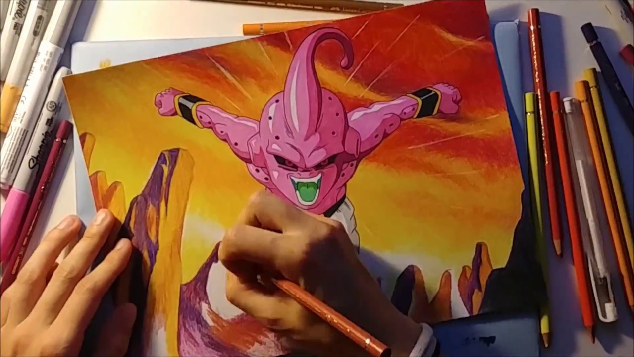 Speed Drawing | Kid Buu | How to draw Boo | Dragon Ball Z (Sharpies ...
