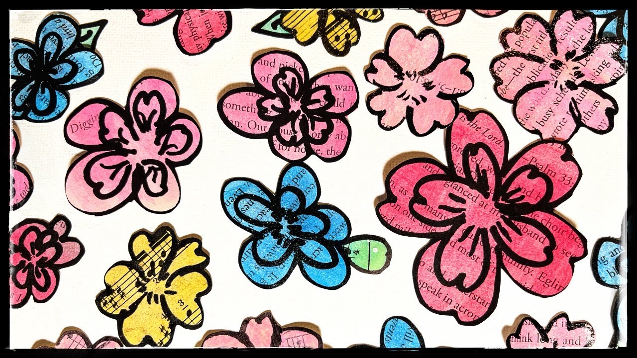 Easy - Book Page Flowers - YouTube