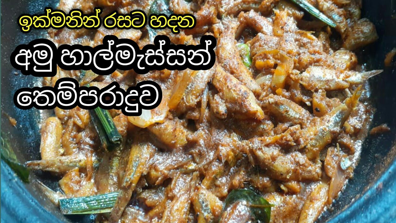 අමු හාල්මැස්සන් හින්දලා සැරට හදමු.Raw Sprats fish curry | Halmasso malu ...