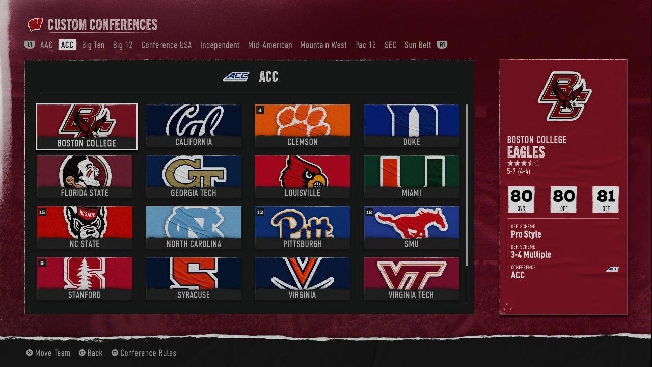 EA SPORTS College Football 25 2025 Dynasty 2026 Conference Realignment ...
