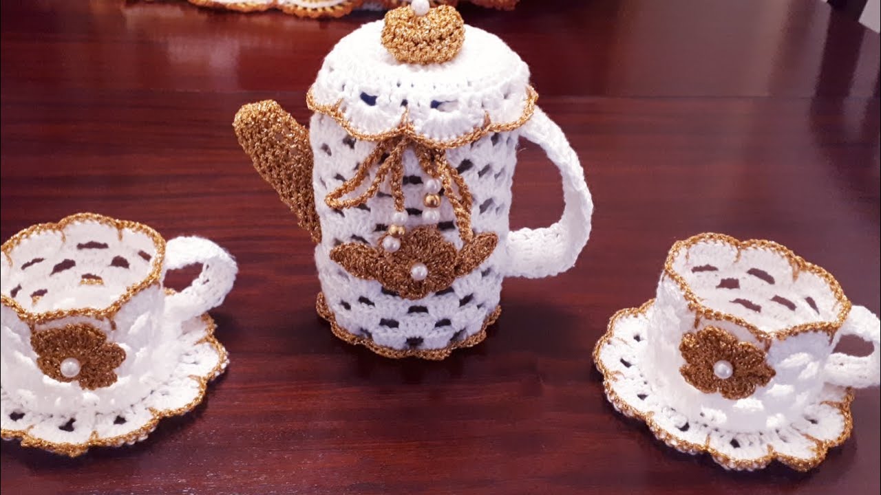 Crochet Tea Pot kettle #QueenElizabeth Set( Left Handed) # ...