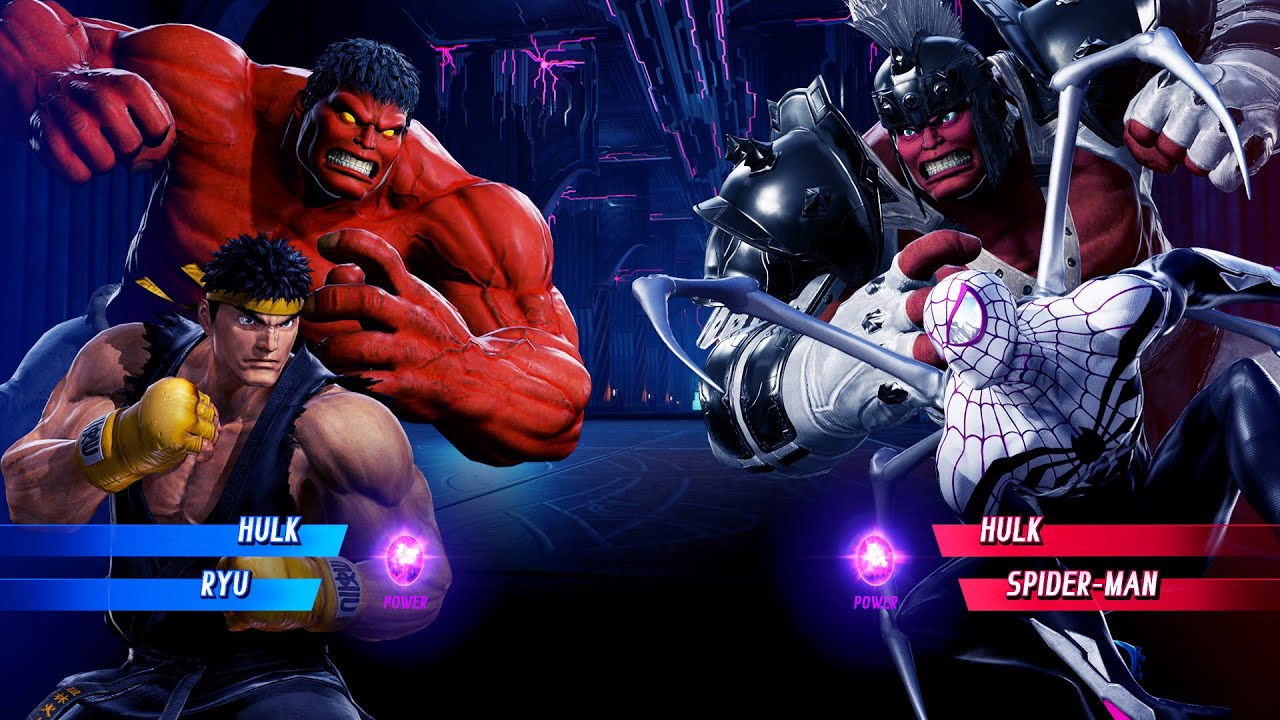 Red Hulk & Ryu vs Gladiator Hulk & Spiderman (Very Hard) - Marvel vs ...