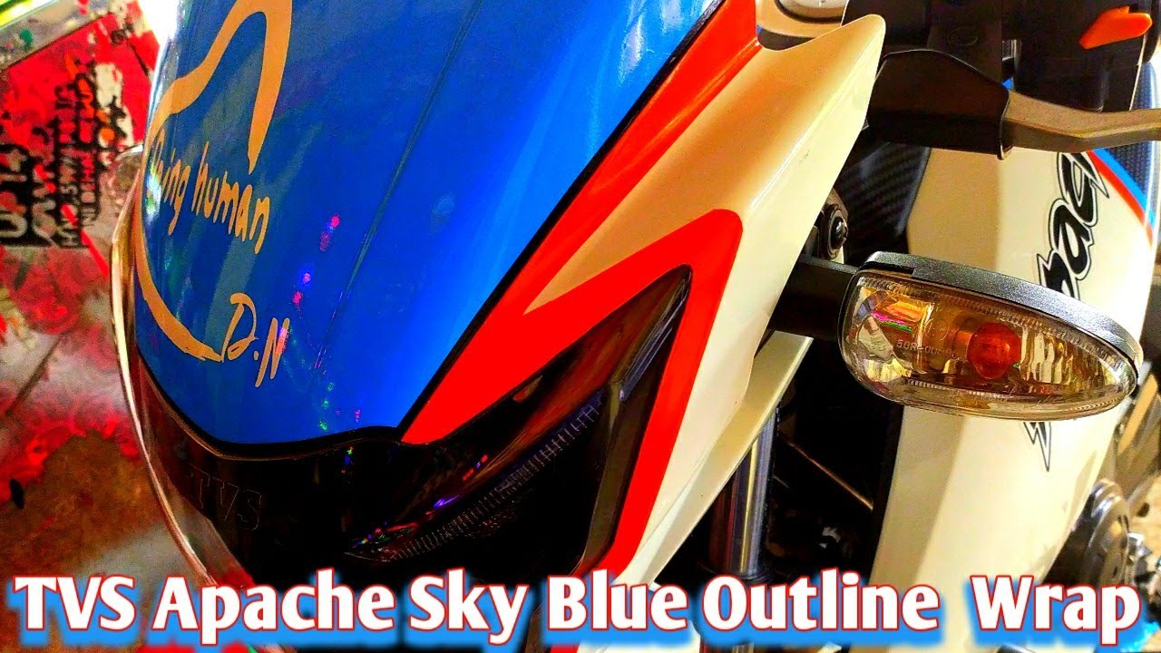 Apache RTR Modified ।।TVS Apache Sky Blue Outline Wrap Apache ...