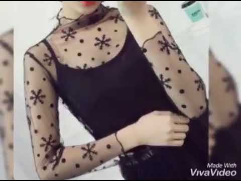 Women Sexy Harajuku Mesh Tops Net See Through T Shirt Transparent Undershirt Star Base Top Camisas