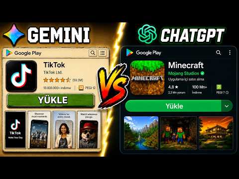 ChatGPT vs Gemini Sıfırdan Google Play Store Yapıyor! (HARİKA OLDU!)