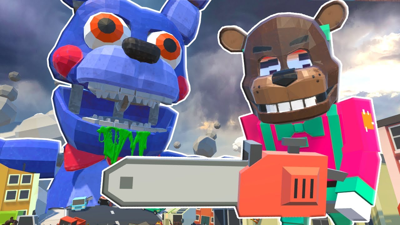 BONNIE FNAF MECH Destroys City! (Tiny Town VR) - YouTube