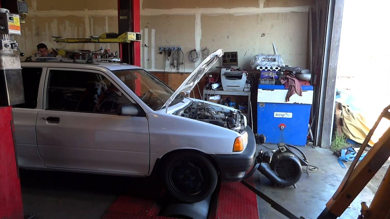 Turbo Ford Festiva Dyno Run (1) at Hybridworks HD - YouTube