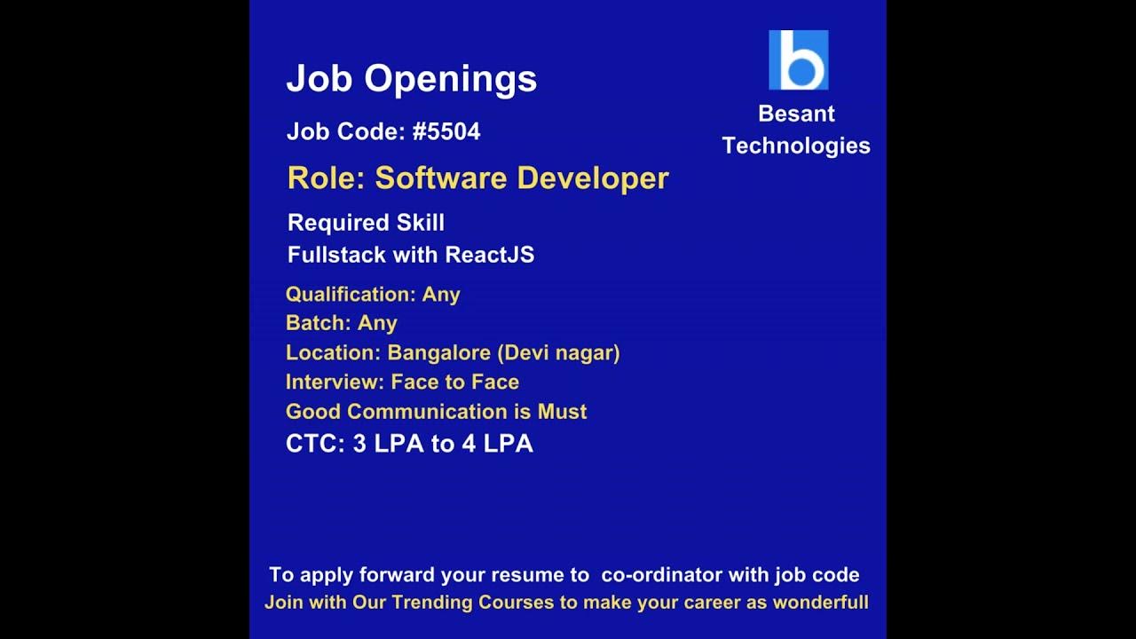 Reactjs Job Openings Shortsvideo Shorts Reactjsdeveloper Softwaredeveloper Jobopening