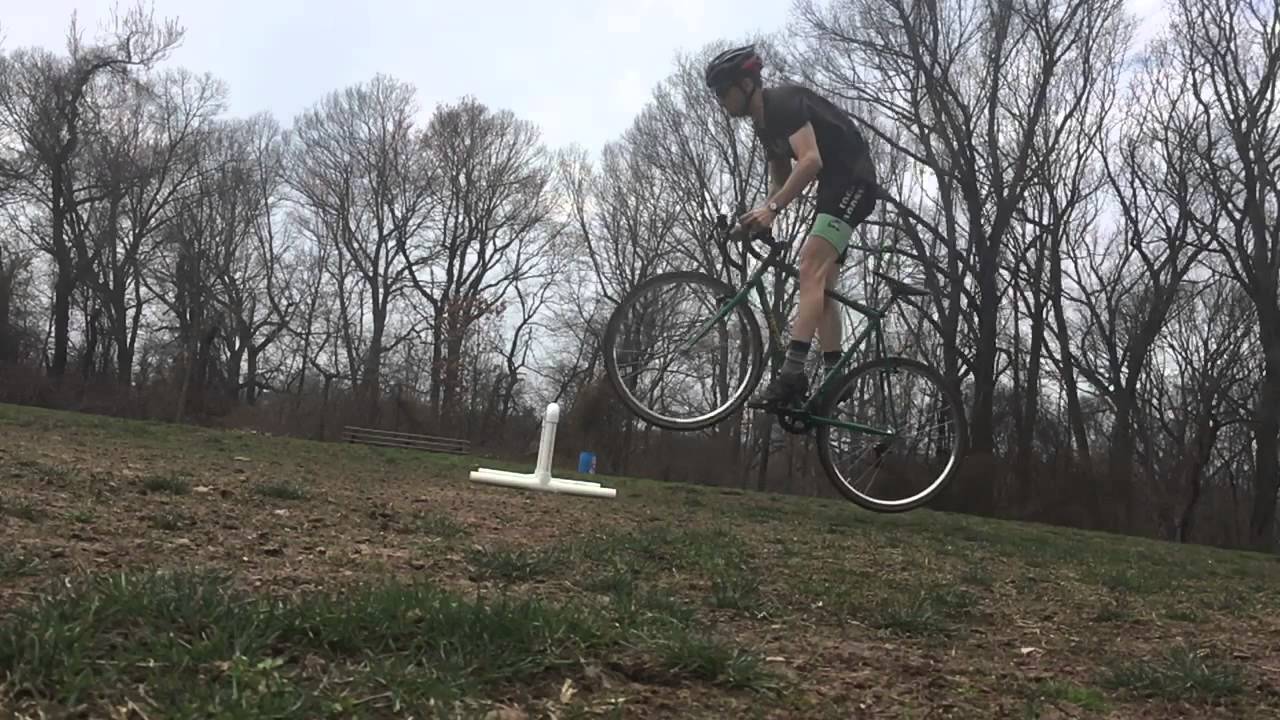 Cyclocross barrier hop - YouTube
