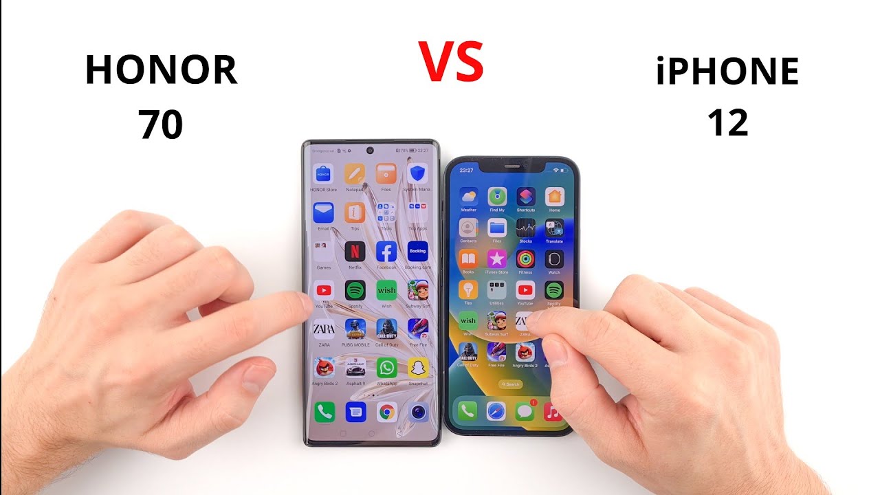Honor 70 vs iPhone 12 | SPEED TEST - YouTube