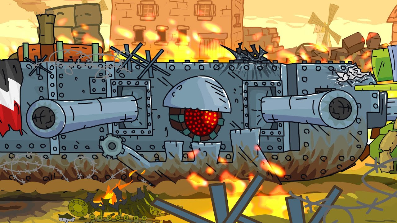 Mata merah dari tank jahat. Xe tăng hoạt hình. Mobil anak kartun ...