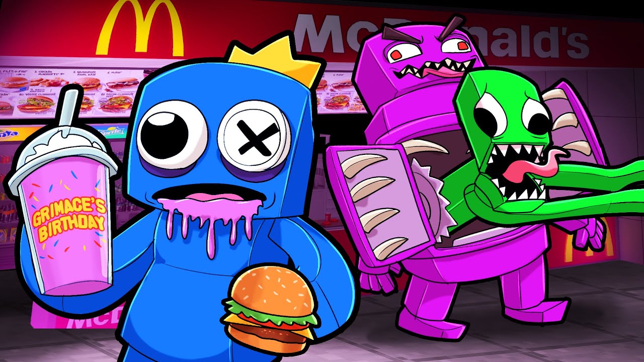 Rainbow Friends tried Mcdonald's Grimace Shake! - YouTube