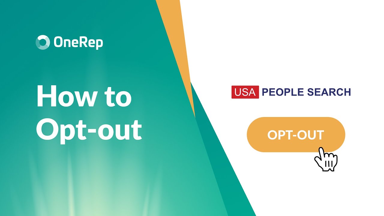 HOW TO OPT OUT OF USA PEOPLE SEARCH VIDEO GUIDE BY ONEREP - YouTube