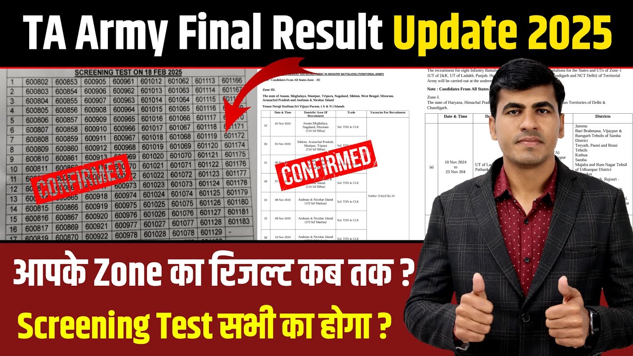 TA Army Final Result 2025 | All Zone TA Final Merit List 2025 | TA Army ...