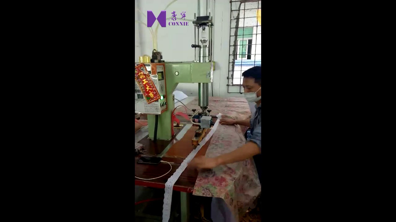 High frequency pvc lace welding machine for pvc table cloth - YouTube
