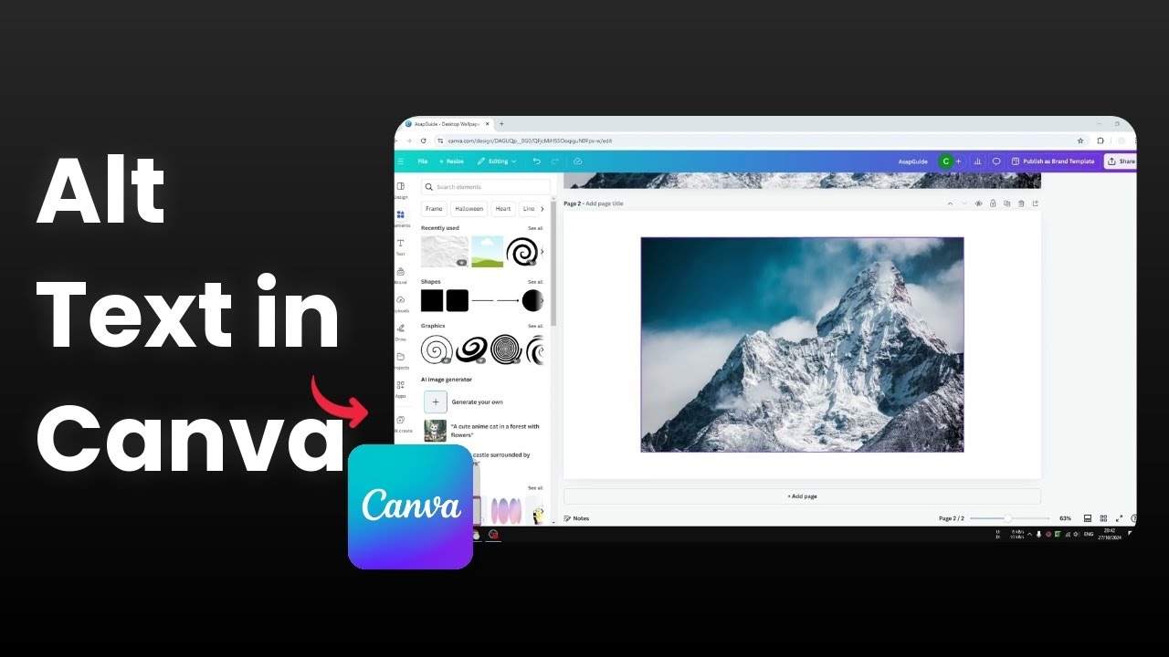 How to Add Alt Text to an Picture in Canva - YouTube