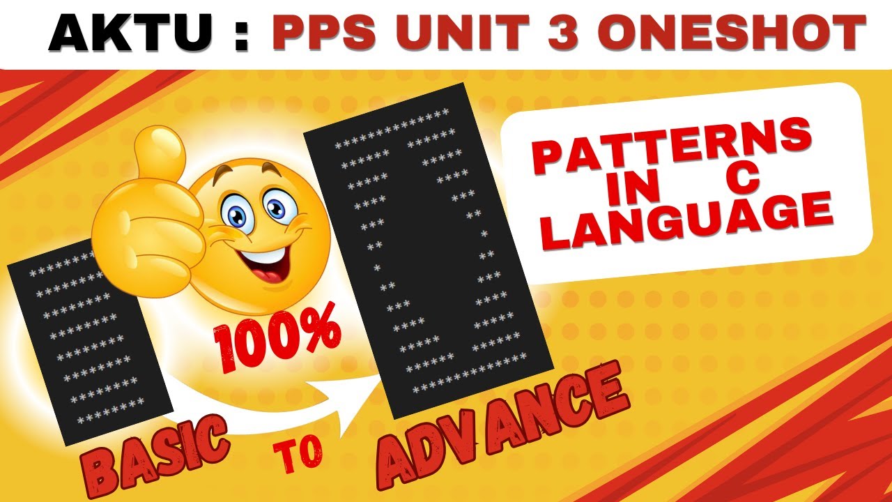 AKTU: PPS Unit 3 ONESHOT🎯🎯 || Master: Pattern Programs in C from Scratch 🚀| Star & Number ...