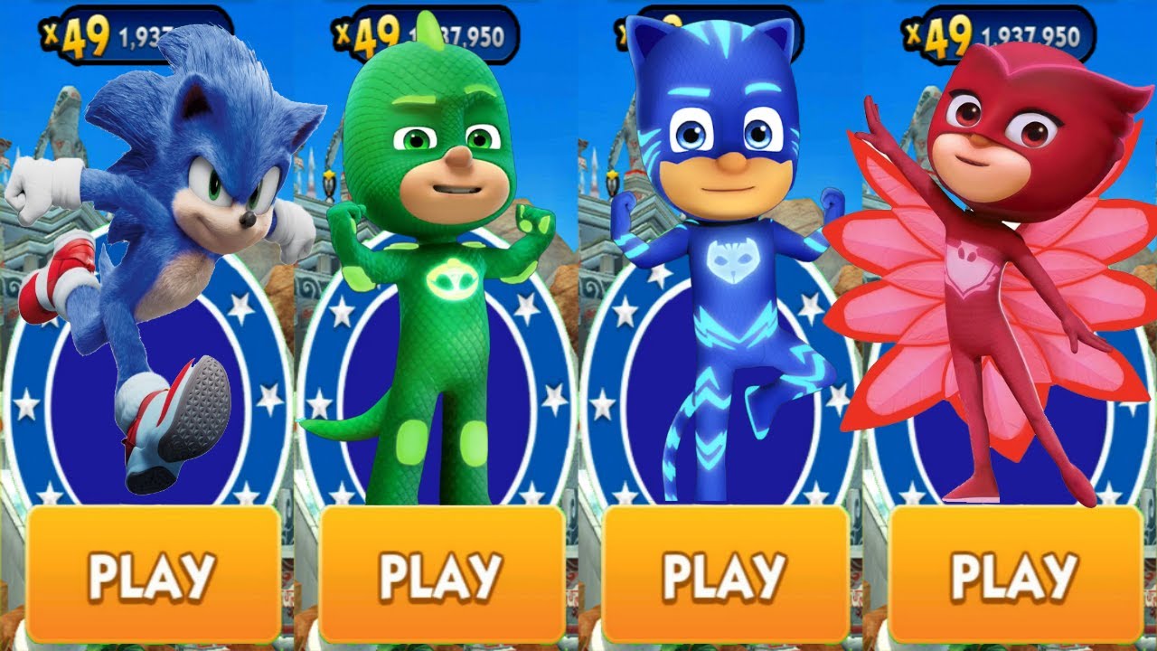 Sonic Prime Dash vs PJ Masks Superheroes Run - Movie Sonic vs All ...