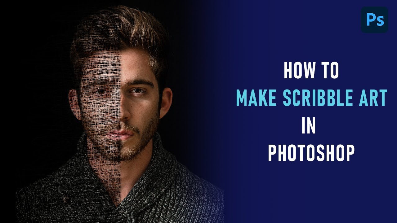 How to make scribble art in photoshop - YouTube