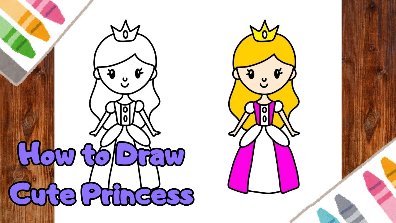 How To Draw Cute Princess // Easy Character // Easy draw Cute Princess ...