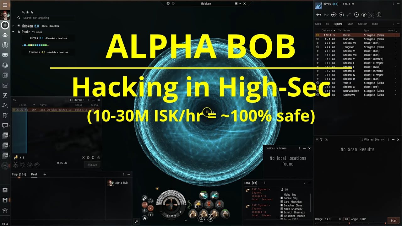 EVE ONLINE - Alpha Bob Hacking in High-Sec - YouTube