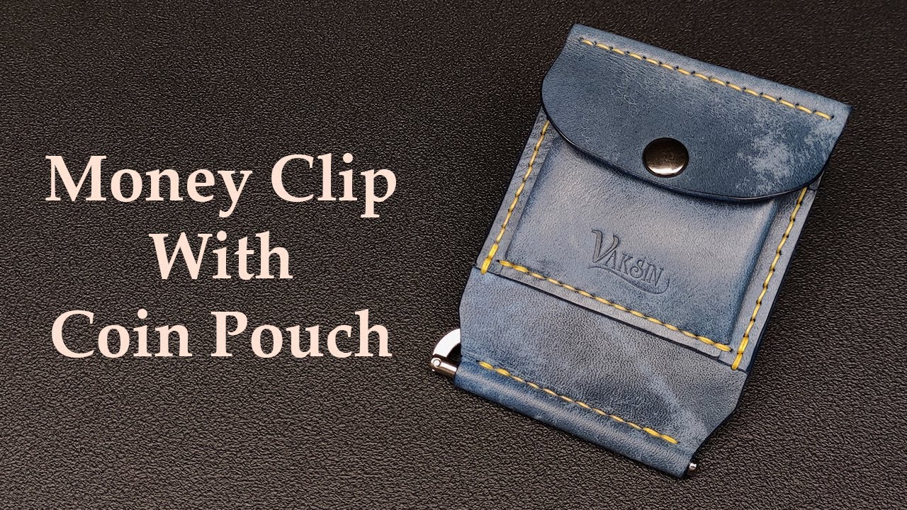 Handmade Leather Money Clip With Coin Pouch - YouTube