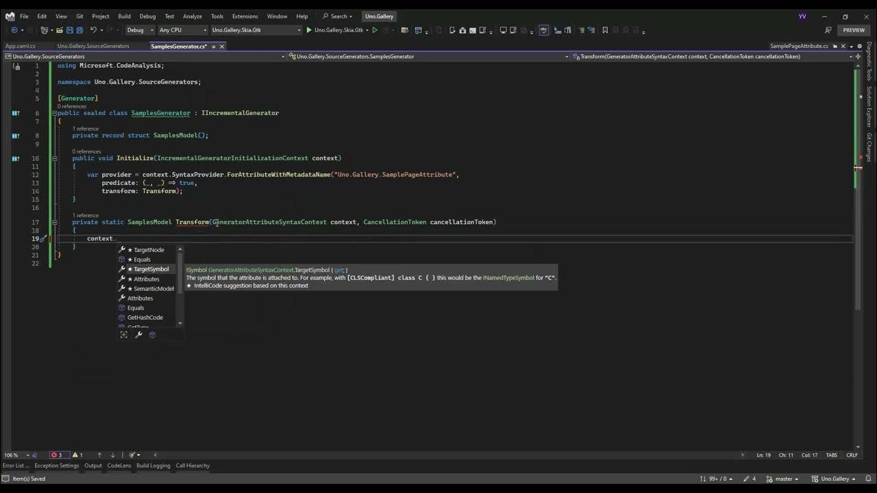 Writing a Roslyn incremental source generator (IIncrementalGenerator) for Uno.Gallery - YouTube