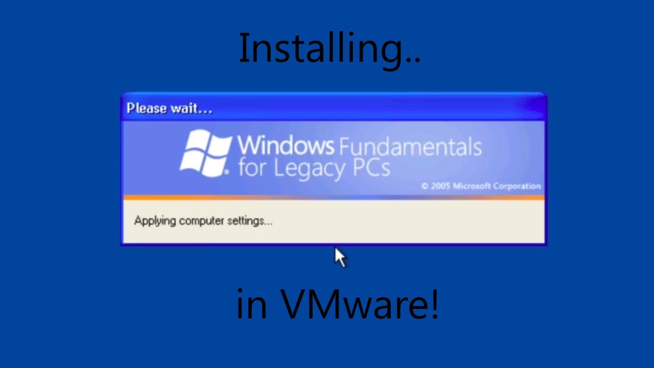 Installing Windows FLP (Fundamentals for Legacy PCs) in VMware - YouTube