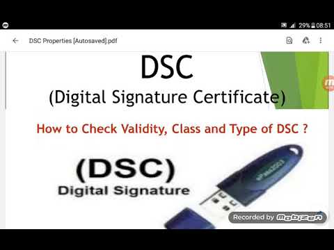 DSC (Digital Signature Certificate ) validity, class, type check ...