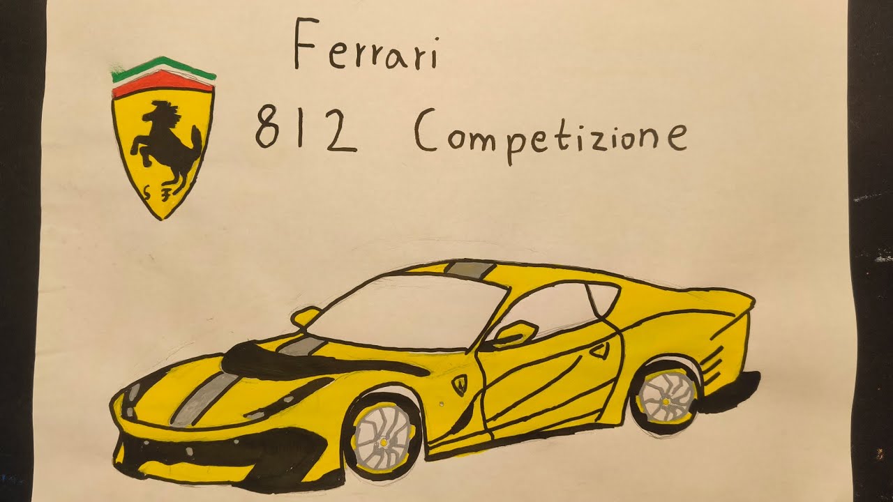 How to draw a Ferrari 812 Competizione | TheFZY | YDrawsThings - YouTube