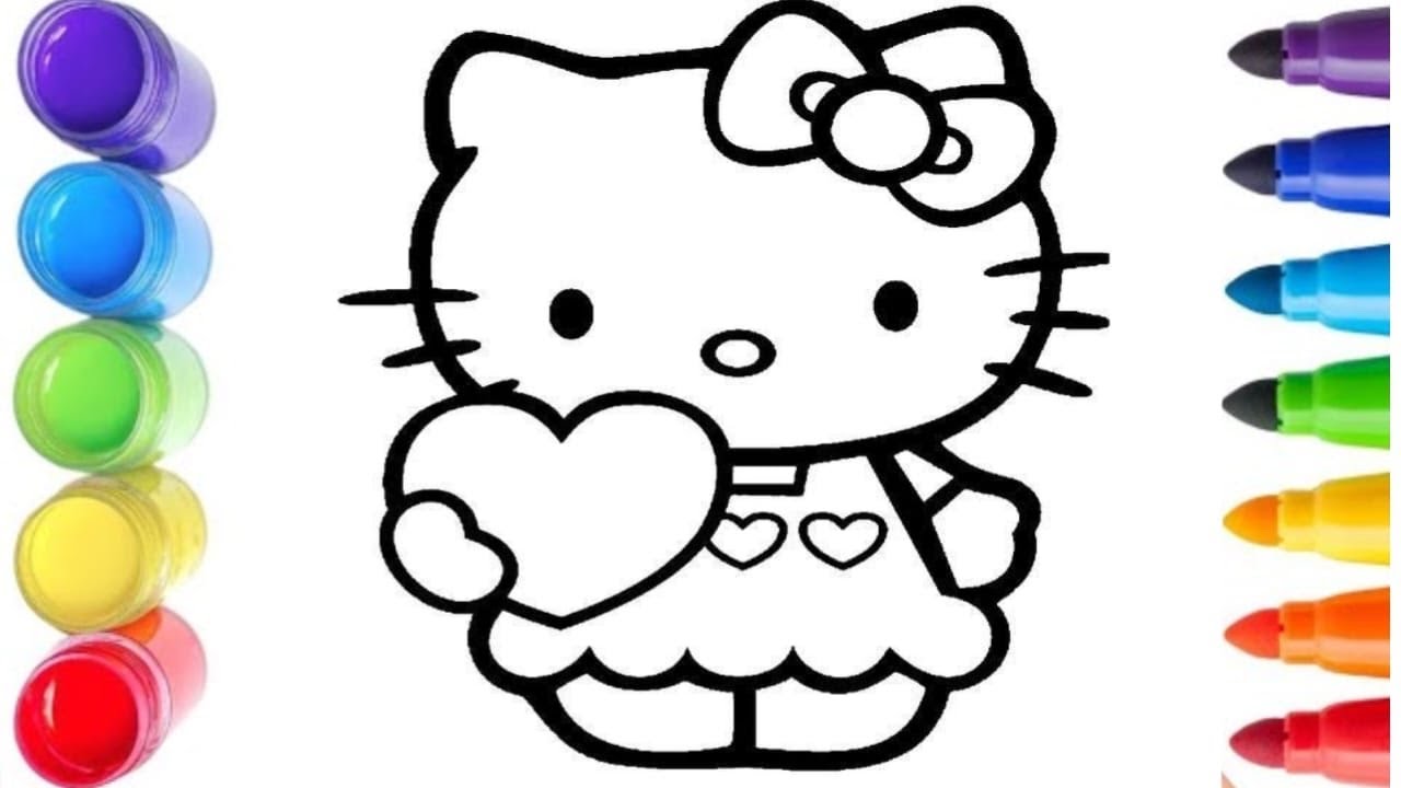 Beautiful Hello Kitty Drawing, Painting & Coloring For Kids and ...