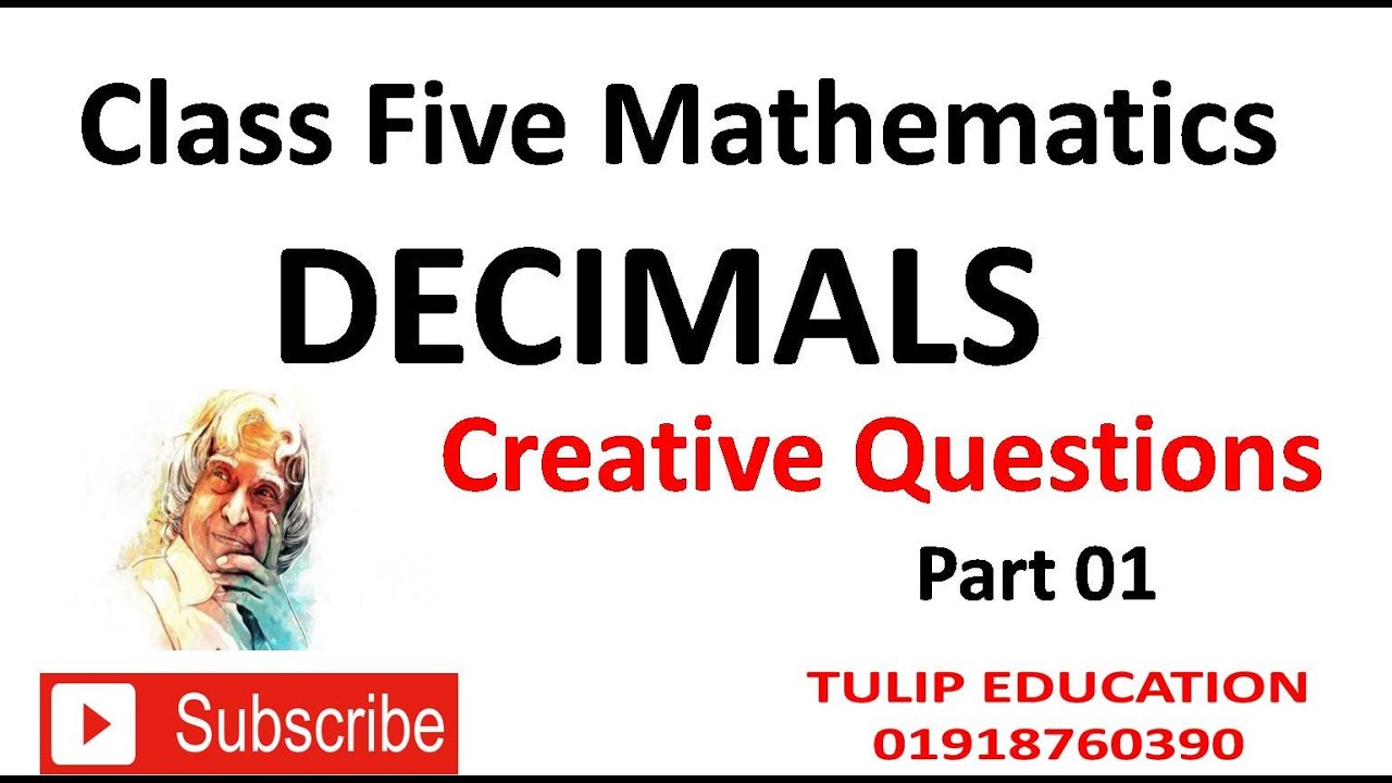 Class 5 mathematics - Decimals (Creative Questions) Part 01 | TULIP EDUCATION - YouTube