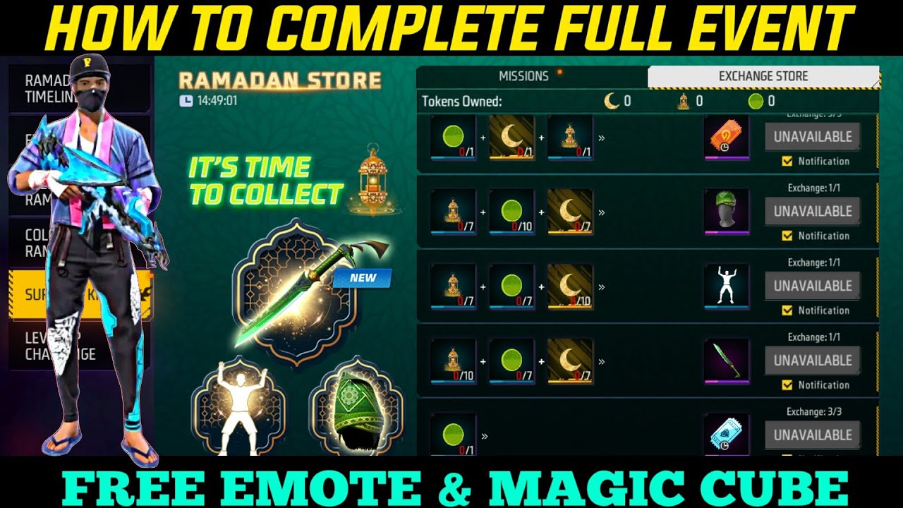 Free Fire Ramadan Store Event | How To Complete Full Event | Ramadan ...