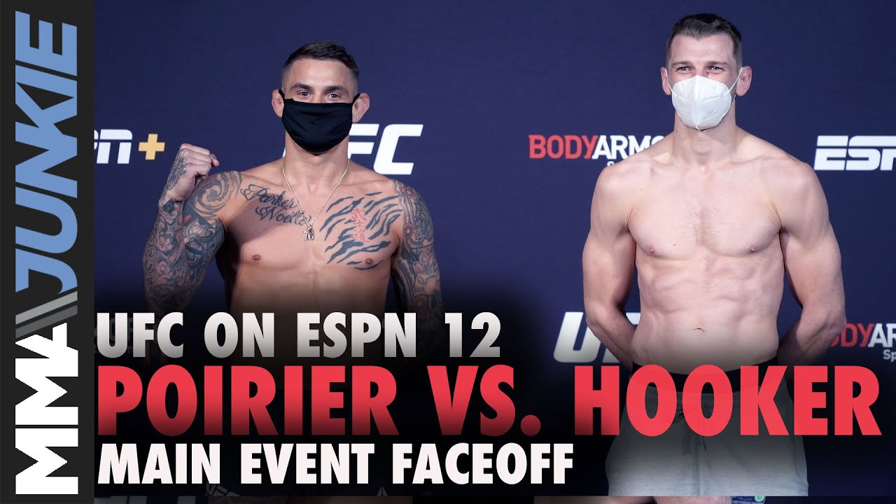 Dustin Poirier vs. Dan Hooker pre-fight faceoff | UFC on ESPN 12 - YouTube