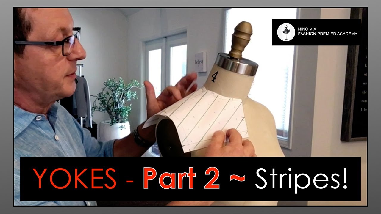 Yokes in Fashion Design ~ PART 2 ~ Stripes! Pattern Making Tutorial ...