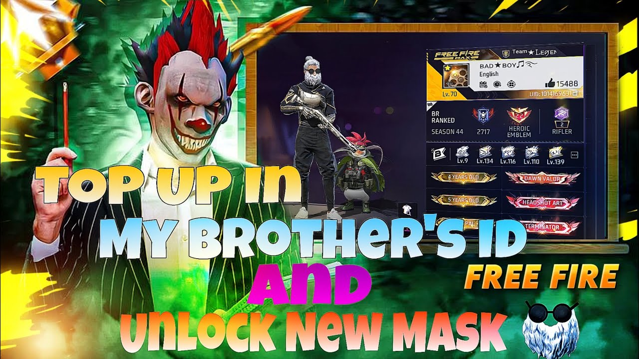 Top Up in My Brother's ld 🔥😎 I For Unlock New Mask l ff Old event I ...