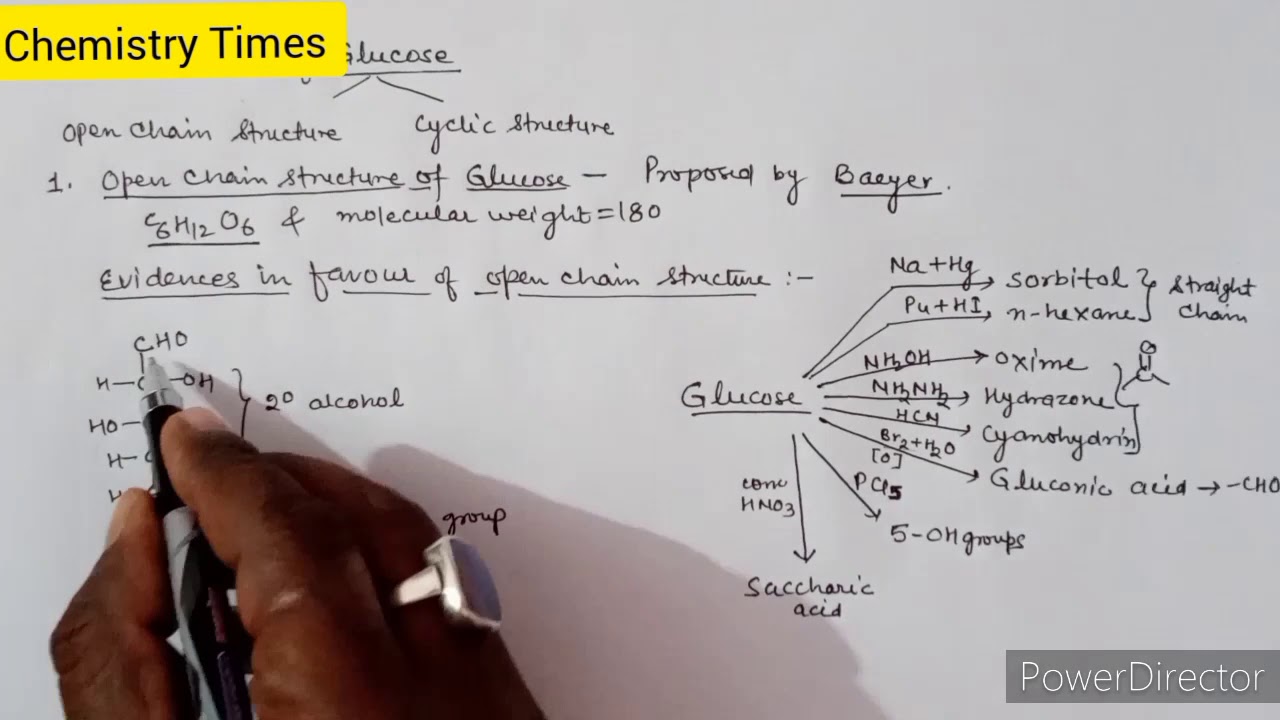 B.Sc.II || Carbohydrates || L-3|| Structure of Glucose || Open chain ...