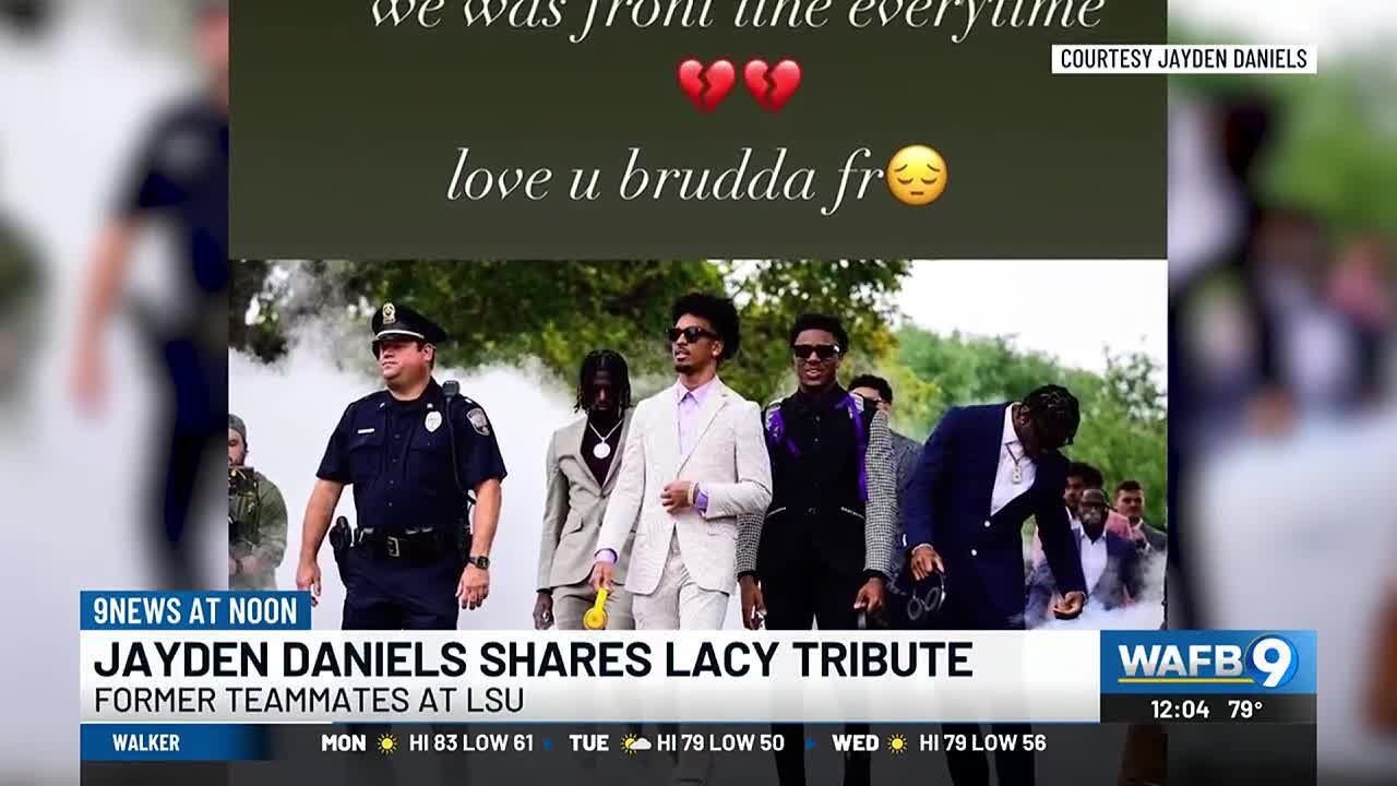 Jayden Daniels share tribute honoring Kyren Lacy - YouTube