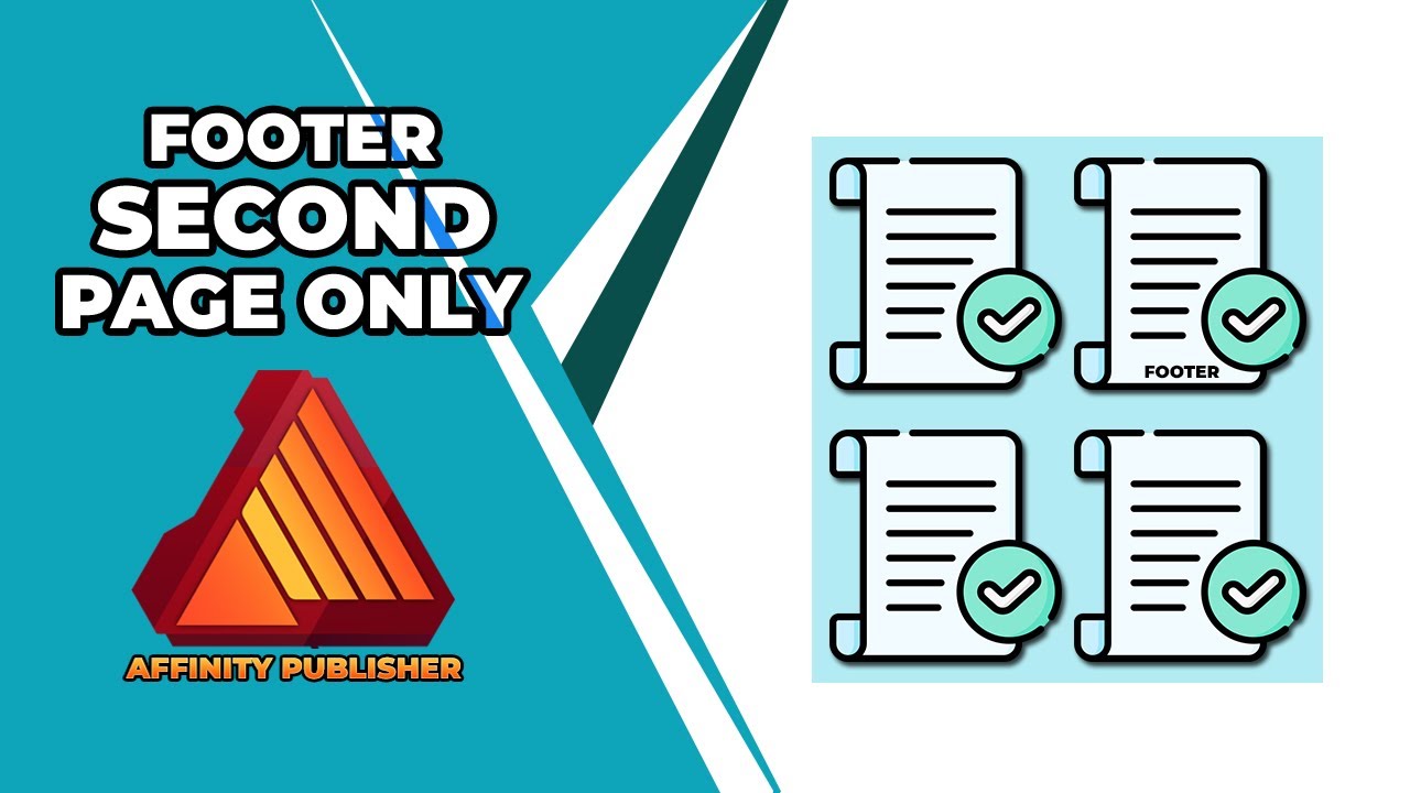 How to insert footer to second page only in affinity publisher - YouTube