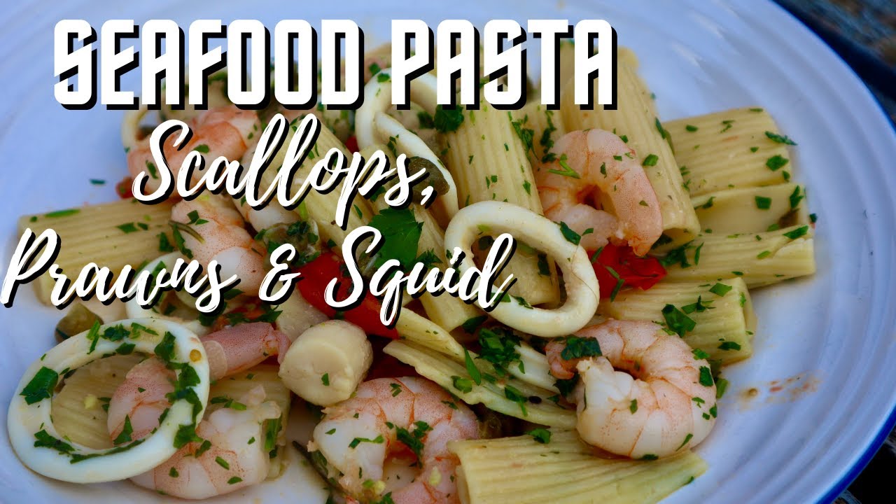 SEAFOOD RIGATONI with Scallops, Prawns & Squid - YouTube