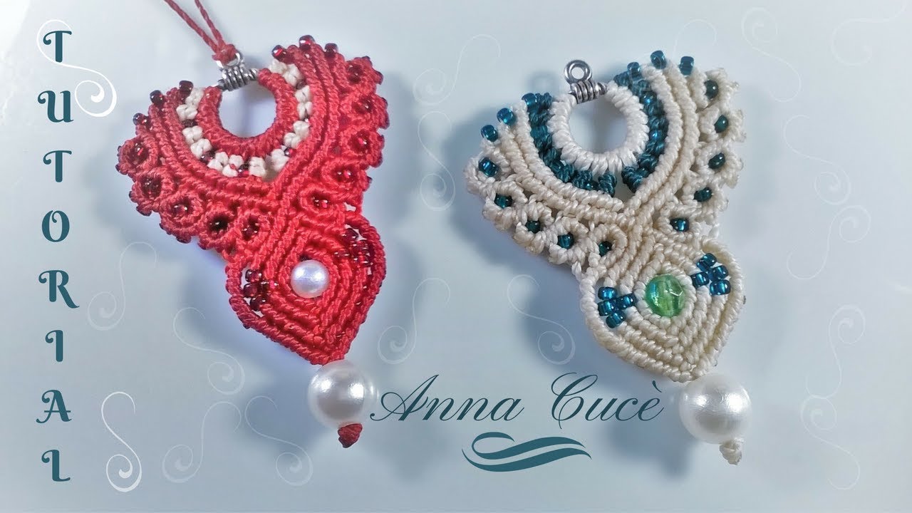 Macrame pendant / earrings / orecchini / tutorial " Victoria "/ Diy tutorial - YouTube