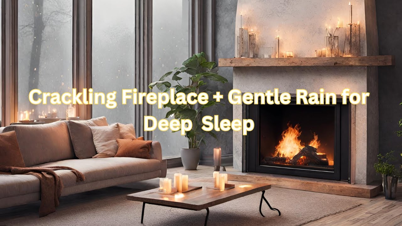 Ultimate Cozy Night: Crackling Fireplace & Gentle Rain 10 Hrs of ...